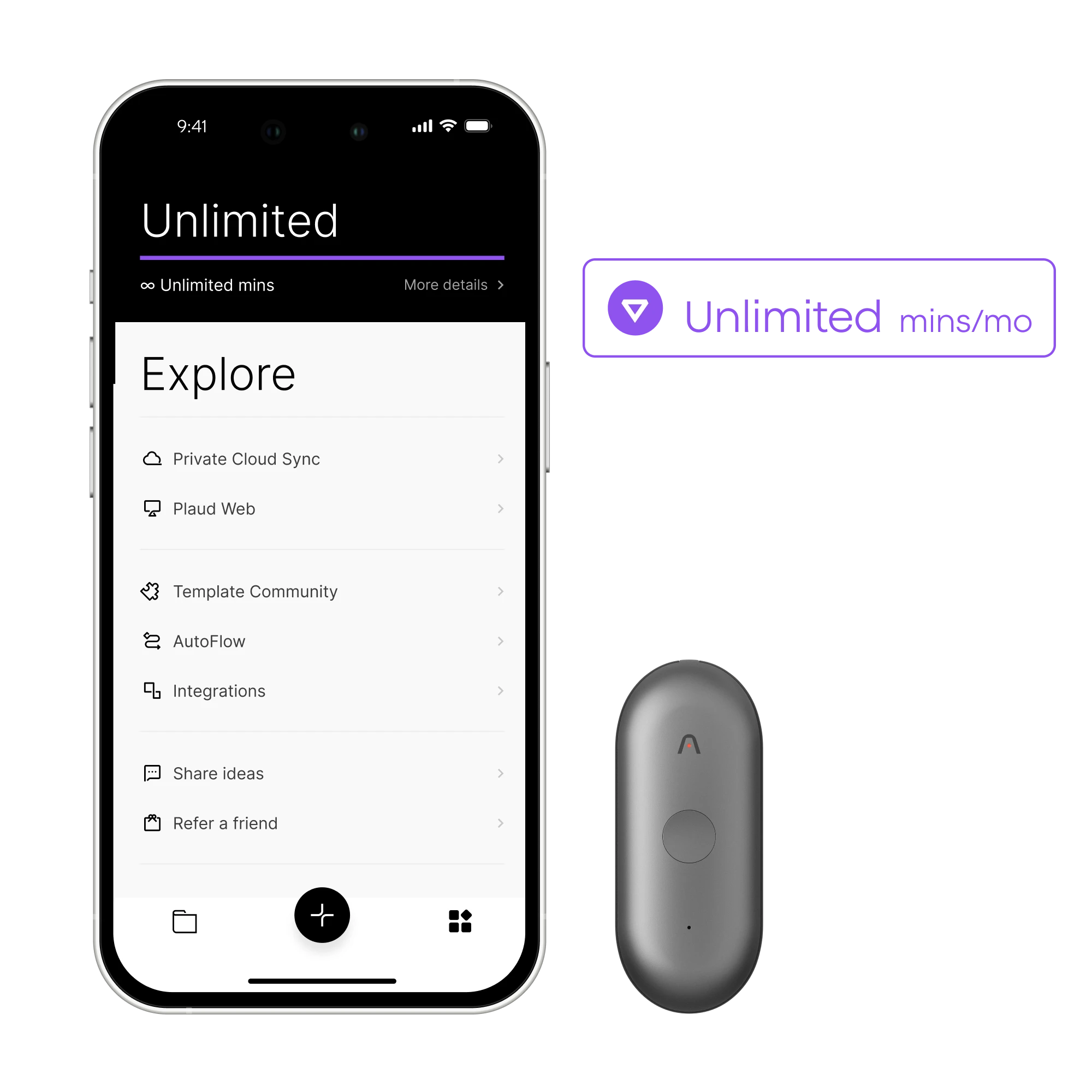 Plaud NotePin S & AI Annual Unlimited Plan
